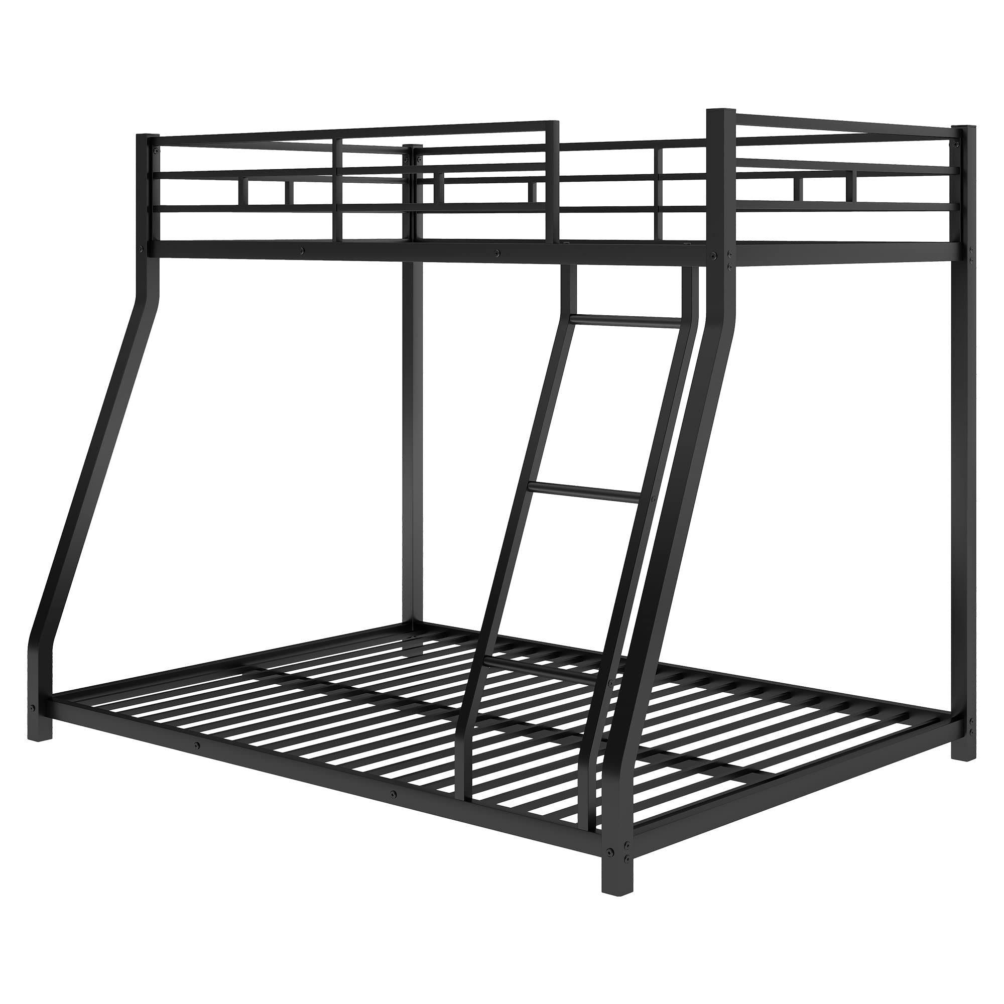 Bellemave Twin Over Full bunk Bed,Metal Floor Bunk Bed, Bunk Bed for Kids, Adults, Bunk Bed for Boys, Girls, Adult bunk beds Heavy Duty, Black
