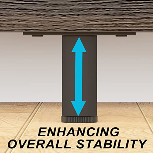 IBF Industrial 5 Cube Storage Organizer Bookshelf, Rustic Low Horizontal Book Shelf, Metal and Wood Cube Bookcase for Bedroom, Modern Wide Cubby Shelf for Living Room Home Office, Dark Grey Oak, 47 In