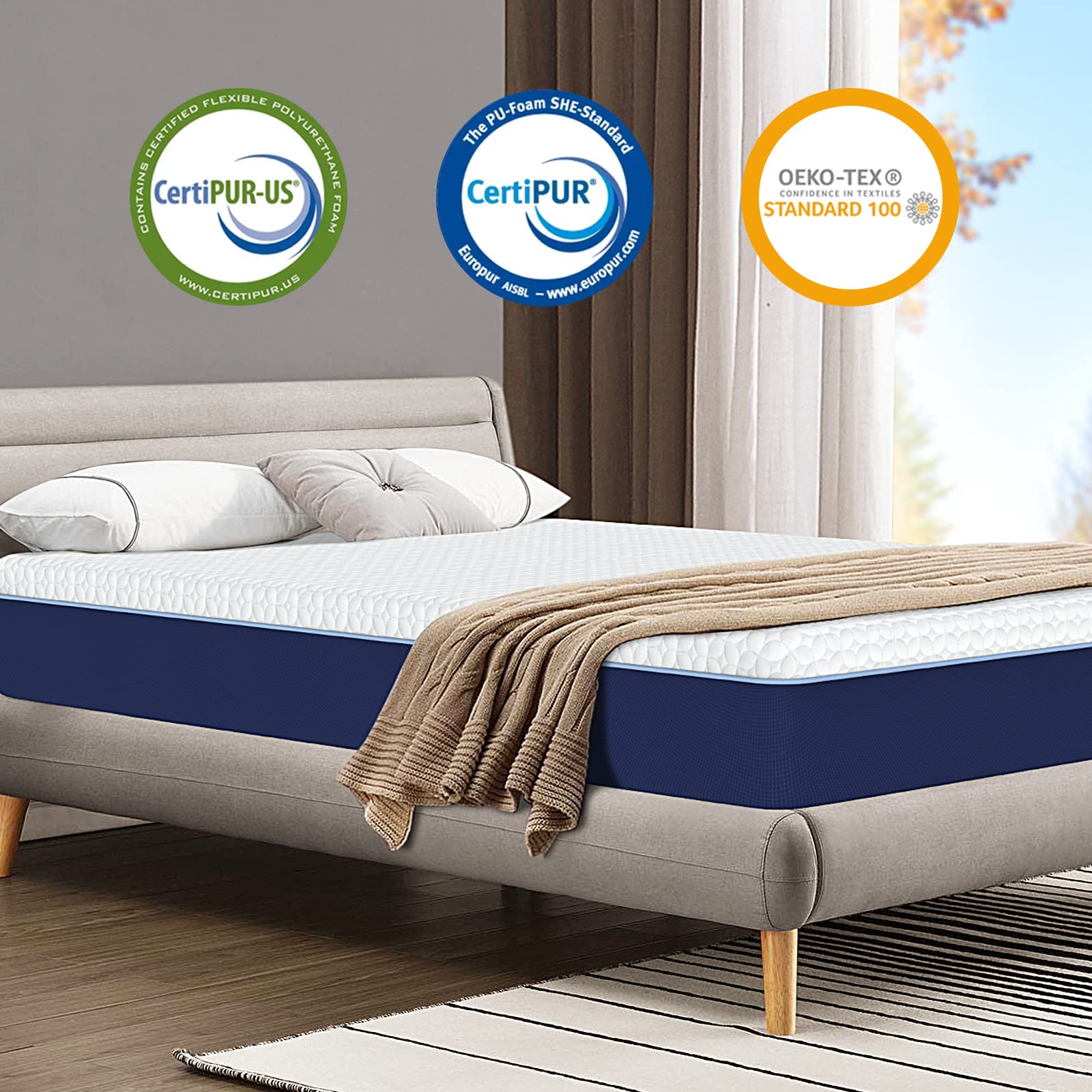 VXZ Twin XL Mattress, 6 Inch Gel Memory Foam Mattress in a Box, CertiPUR-US Certified Mattress, Pressure Relief &Motion Isolation, Supportive Medium-Firm Foam Mattress, Made in USA