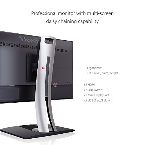 ViewSonic VP2468 24-Inch Premium IPS 1080p Monitor with Advanced Ergonomics, ColorPro 100% sRGB Rec 709, 14-bit 3D LUT, Eye Care, HDMI, USB, DP Daisy Chain for Home and Office