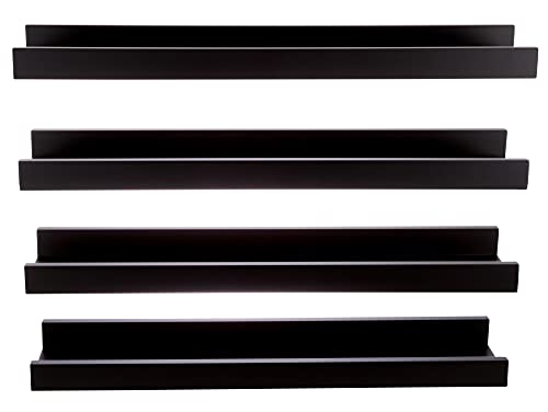 kieragrace FN00298 Modern Floating-Shelves, Set of 4, Black