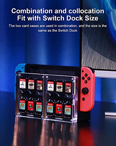 Hagibis Game Card Case for Nintendo Switch, 6 Cartridge Slots Holder Protective Shockproof Display Cabinet, Transparent Acrylic Game Storage Box for Switch NS NX (6 Slots)