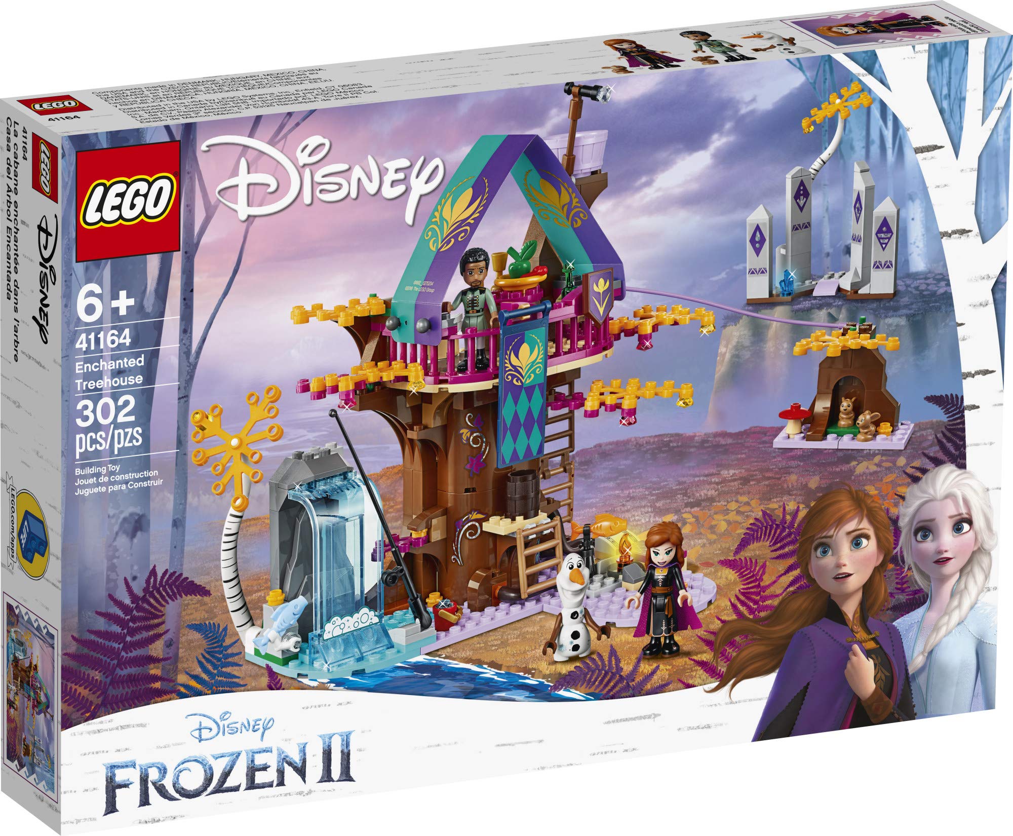 LEGO Disney Frozen II Enchanted Treehouse 41164 Toy Treehouse Building Kit Featuring Anna Mini Doll and Bunny Figure for Pretend Play (302 Pieces)