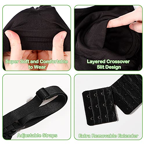 haakaa Pumping Bra Hands Free Maternity Bras for Breastfeeding Adjustable & No Underwire Breast Pump Bra and Nursing Bras with Extra Bra Extenders & Clips Breastfeeding Essentials (Black, X-Large)