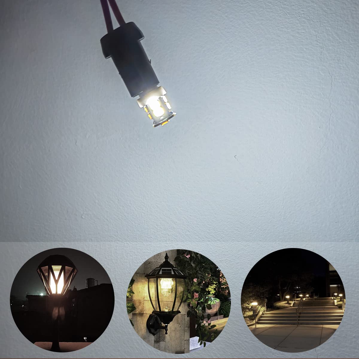 HUTTUUBUDU LED Landscape Light Bulbs 1W 12V Cool White 6000K,7W Low Voltage Incandescent Light Bulbs Equivalent,Wedge Base T5 Malibu Bulbs, Garden Light Bulbs, Landscape Bulbs 8 Pack