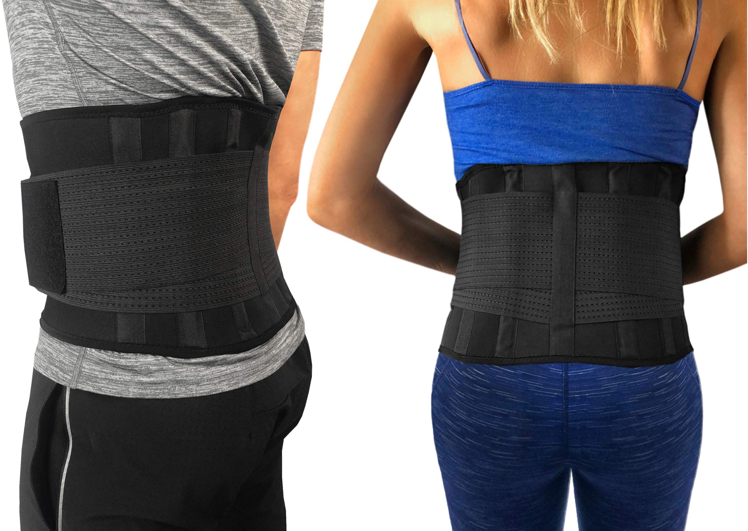 Baaxz Lower Back Brace Immediate Pain Relief from Back Pain, Hernia, Stiffness, Nerve Injury and more - Adjustable Compression - Interior Hot Cold Gel Pack Pocket - Lumbar Support Belt - Size 2XL