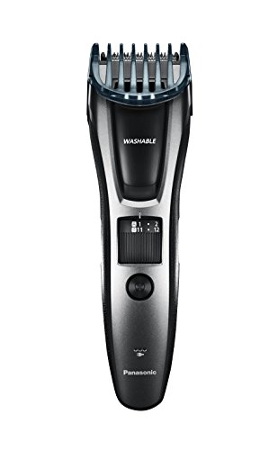 Panasonic Hair and Beard Trimmer, Men's, with 39 Adjustable Trim Settings and Two Comb Attachments for Beard and Hair, Corded or Cordless Operation, ER-GB60-K, Black