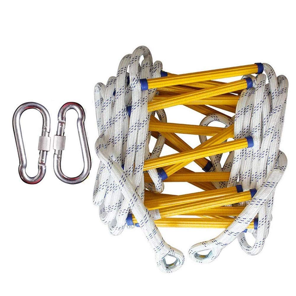 Fire Escape Rope Ladder for 2-12 Story-Fast to Deploy Reusable -Load Weight Capacity up to 900lbs-Evacuation Ladder for Cruise Ship,High Building (Size : 25m(82'))