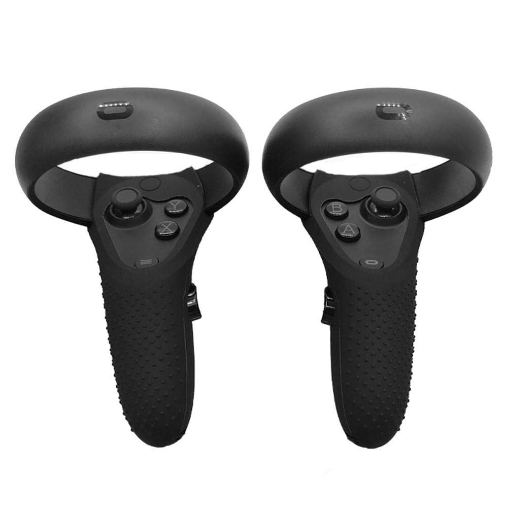 keruite Controller Skin for Oculus Quest Touch Controller, 1 Pair Silicone Grip Cover Anti-Slip Protective Case for Oculus Quest Rift-S Handle - Black Blue Red Ordinary