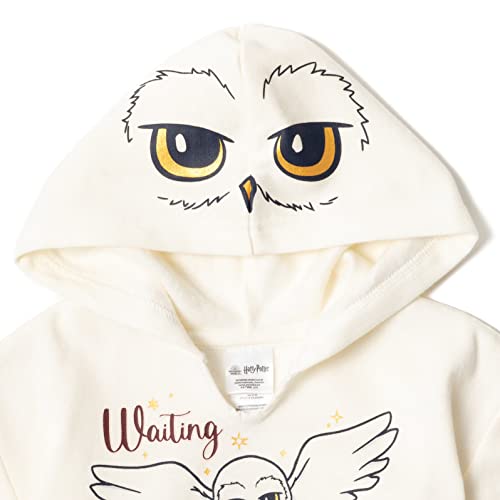 Harry Potter Hedwig Owl Hogwarts Baby Girls 3 Piece Outfit Set: Hoodie Pants Bodysuit White 3-6 Months