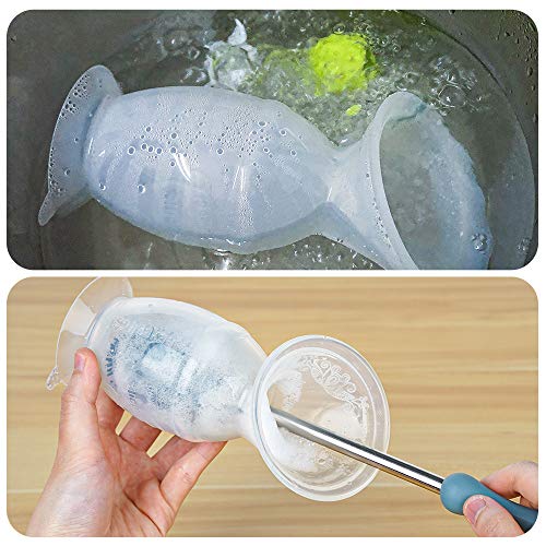 Haakaa Manual Breast Pump Silicone Breast Pump Milk Saver Milk Pump with Suction Base and Flower Stopper 100% Food Grade Silicone BPA Free (5oz/150ml) (White)