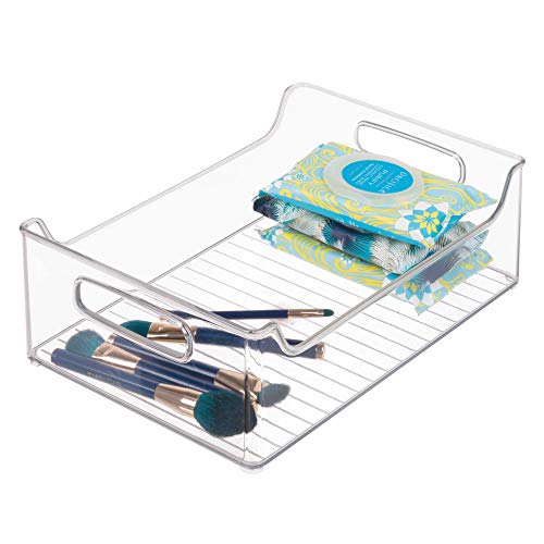 iDesign Plastic Pantry and Kitchen Storage, Freezer and Fridge Organizer Bin with Easy Grip Handles β 10β x 5β x 14β, Clear