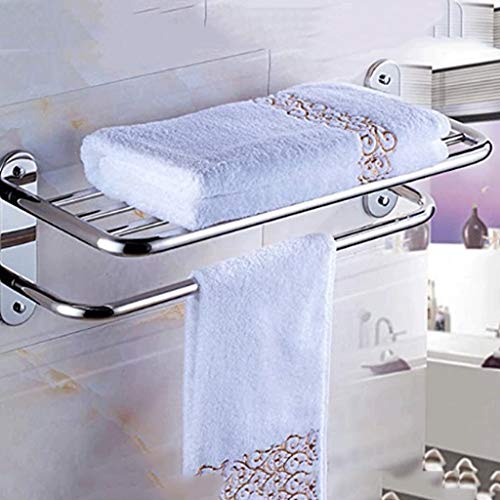 DINGZZ Double Towel Bar Stainless Steel Bathroom Kitchen Towel Holder Dual Towel Rod Rustproof Wall Mount