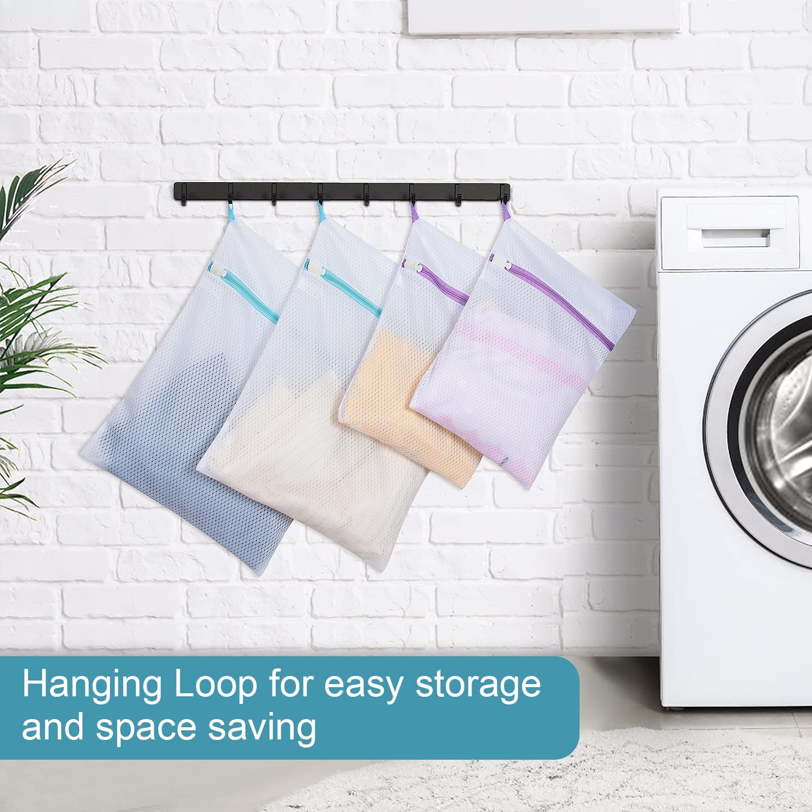 Polecasa Lead-free Premium Soft 125g Diamond Mesh Laundry Bags with Sturdy Zipper for Delicates - 3 Pack Durable Laundry Wash Bags - Protect Clothes in Washing Machine - 1 Large, 1 Medium, 1 Small
