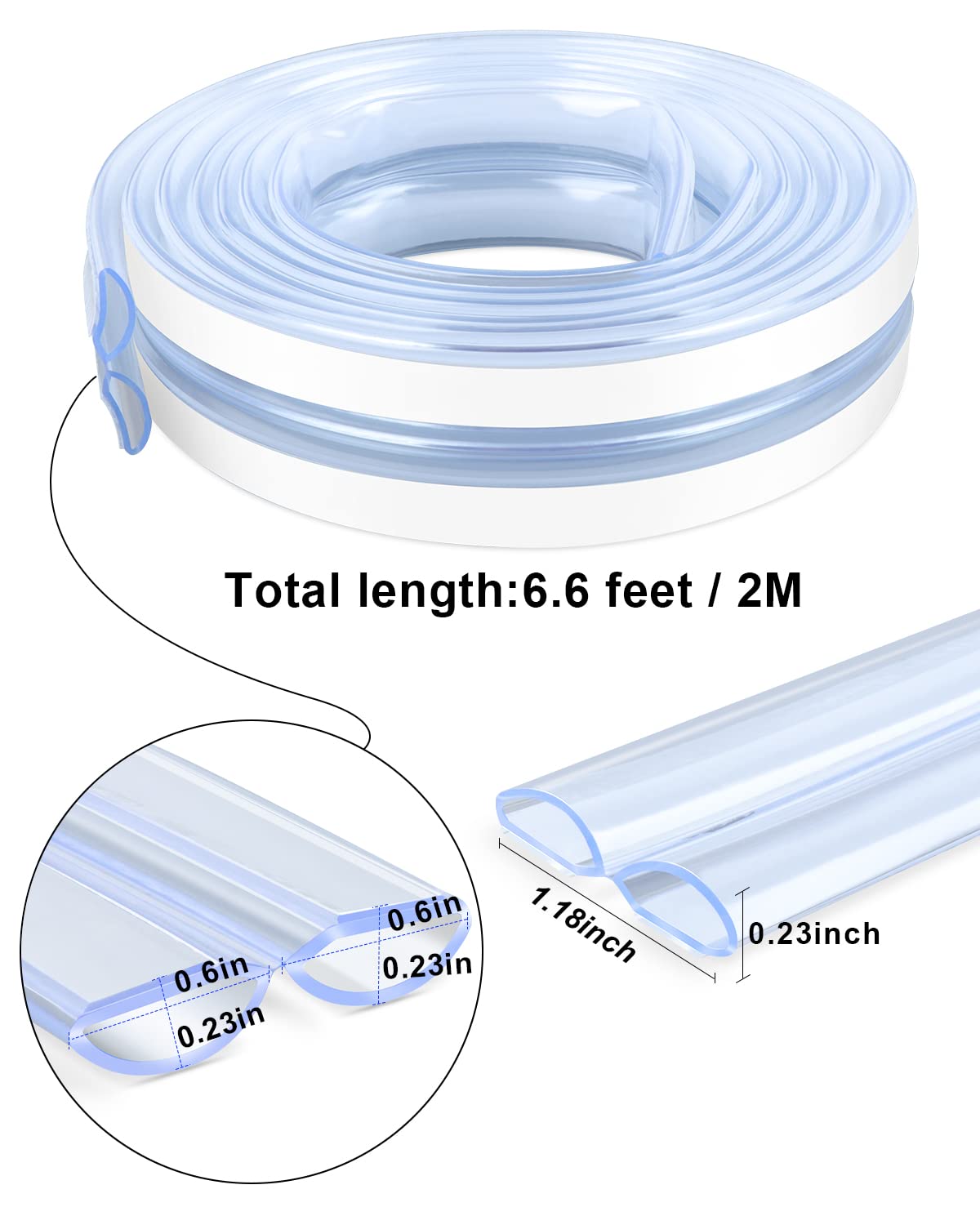 Baby Proofing, D-Shaped Hollow Edge Protector Strip Clear, Silicone Soft Corner Protectors with Upgraded Pre-Taped Strong Adhesive, 6.6ft(2M) Edge Protectors for Sharp Corners of Cabinets, Tables.
