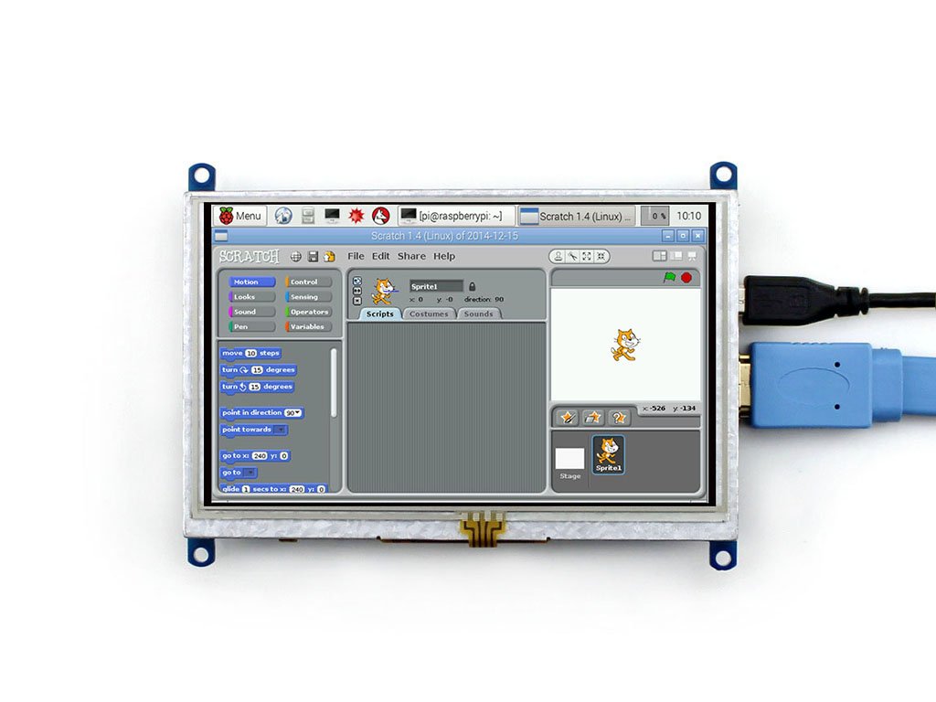 Waveshare 5inch TFT Resistive Touch Screen Display Module HDMI Interface for Rapsberry Pi 5/4/ A/A+/B/B+/2 B/3 B & Banana pi & Beaglebone Black Provide Images Supports Various System