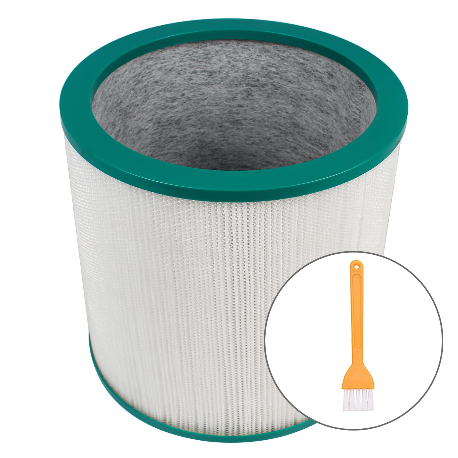 KTSIM HEPA Replacement Air Purifier Filter Compatible with Dyson Tower Purifier Pure Cool Link TP01, TP02, BP01, Replace Part No. 968126-03 (With Brush)
