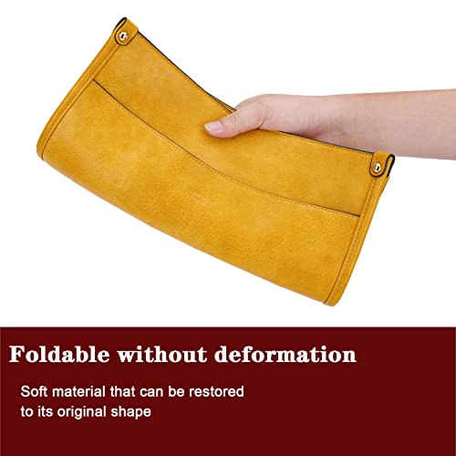 HKCLUF Crossbody Bag Purse for Women Set Leather Hobo Handbag Purse and Wallet Set With 2PCS Adjustable Guitar Leopard Strap Crossbody Bag(Yellow)