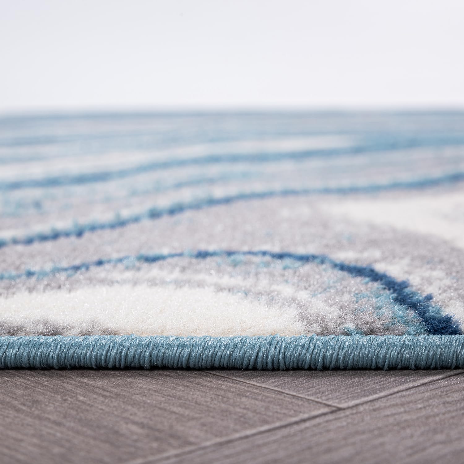 Rugshop Contemporary Abstract Swirl Stain Resistant Soft Area Rug 7' 10" x 10' Blue