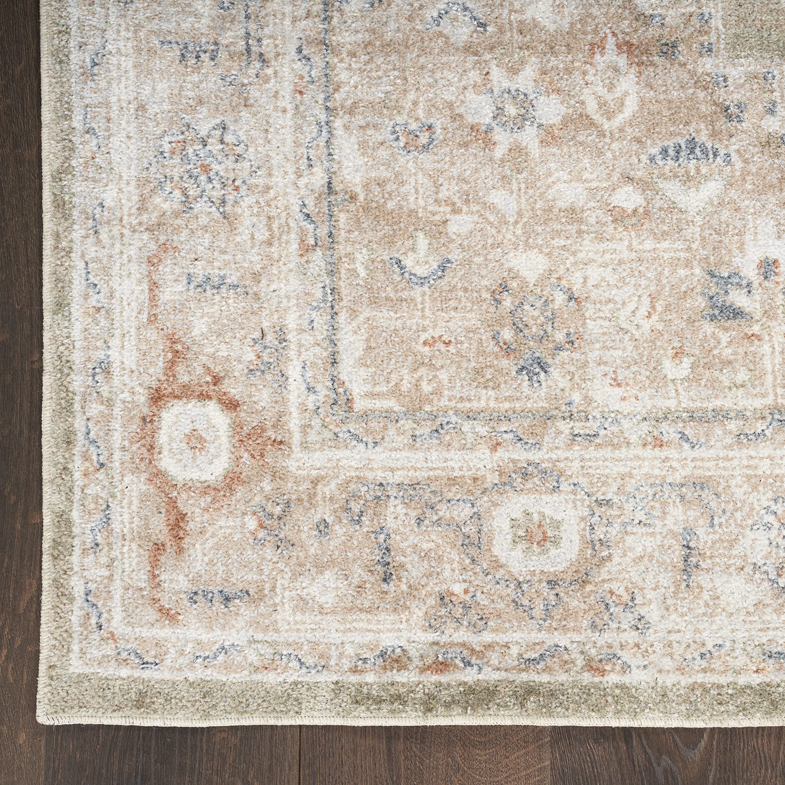 Nourison Astra Machine Washable Bohemian Sage Multi 5'3" x 7' Area -Rug, Easy -Cleaning, Non Shedding, Bed Room, Living Room, Dining Room, Kitchen (5x7)