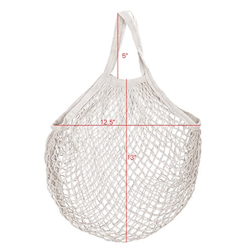 STONCEL Pack of 2 Cotton Net Shopping Tote Ecology Market String Bag Organizer (White)