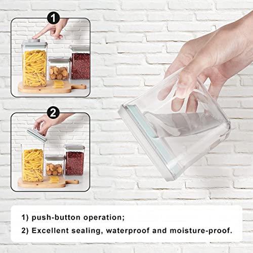 CosyStora Airtight Food Storage Containers Set 6 Pieces POP Open Clear Plastic Canisters with lids,BPA Free, Kitchen Pantry Organization and Storage Containers for Bakery Cookies Nuts Sugar Storage