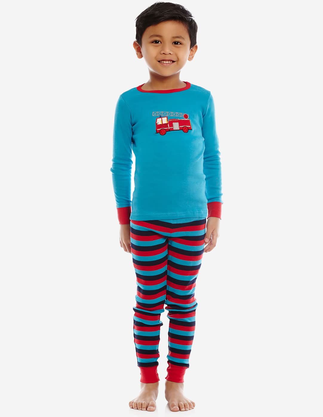 Leveret Fire Truck 2 Piece Pajama Set 100% Cotton 2 Years