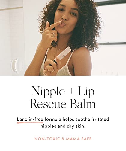HATCH Nipple + Lip Rescue Balm - 1oz Lanolin Free Nipple Cream - Natural Nipple Care for Breastfeeding - Hydrating Nipple Balm - Mama Safe Breastfeeding Essentials
