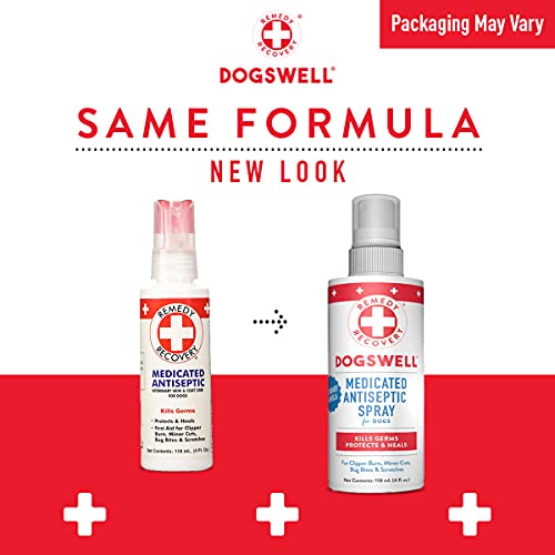DOGSWELL Remedy + Recovery Medicated Antiseptic Spray for Dogs, 4 oz. (Packaging May Vary)