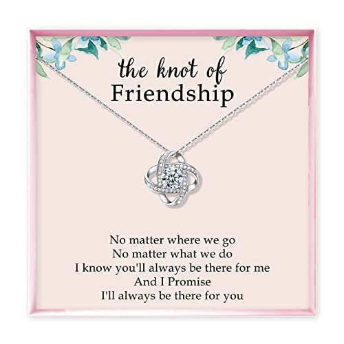 Diosky Love Knot Necklace, Gifts for Best Friend, Friendship Gifts for Women - Best Friend Friendship Necklace - Birthday Gifts for Female Friends, Her, Girl, BFF, Bestie