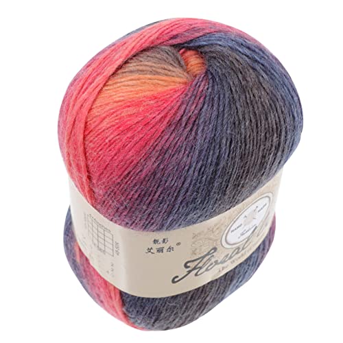 FAVOMOTO 1 roll Floss Crochet D Weaving Rainbow and Scarf Yarns Kit Bulk Balls Soft Threads Color Shawl Supplies for Hat Yarn Handmade Hand- Hand-Knitted Segment Knitwear DIY Cross