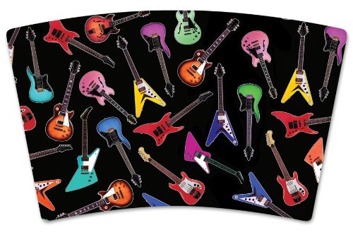 Mugzie Electric Guitars Travel Mug with Insulated Wetsuit Cover, 16 oz, Black