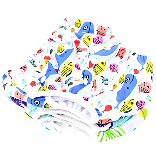 Langsprit 3 Pack Swim Diaper for Baby & Toddle,Reuseable Washable Diaper Swim for Swimming Lesson & Baby Shower Gifts