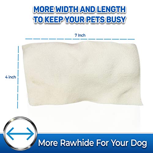 PET MAGASIN Natural Rawhide Chips ā Premium Long-Lasting Dog Treats with Thick Cut Beef Hides, Processed Without Additives Or Chemicals