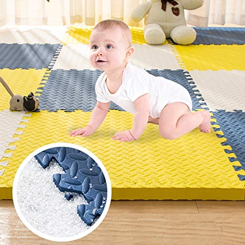 ALGFree Foam Interlocking Tiles Living Room Interlocking Floor Mats Splice Child Crawling Mat Large Baby Jigsaw Puzzle Climbing Mat Thicken Non-Slip Carpet, Free Stitching