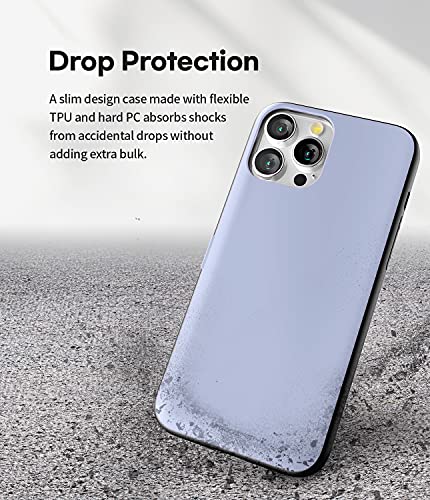 GOOSPERY Magnetic Door Bumper Compatible with iPhone 13 Pro Max Case, Card Holder Wallet Case, Easy Magnet Auto Closing Protective Dual Layer Sturdy Phone Back Cover - Lilac Purple