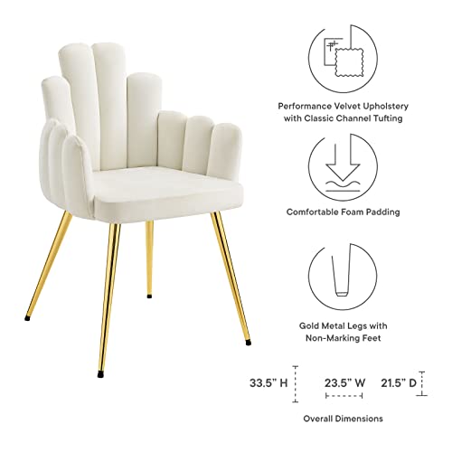 Modway Viceroy Dining Chairs, Gold White