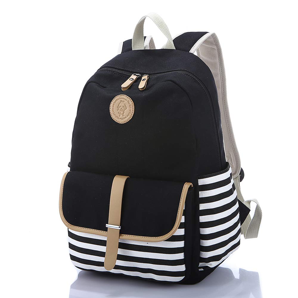 Createy Backpack for Girls, School Backpack Kids Bookbags Teens Canvas School Bags Girls Backpack with Lunch Box Pencil Case