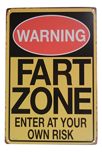 Strosportsandtech Warning Fart Zone Funny Tin Sign Bar Pub Garage Diner Cafe Home Wall Decor Home Decor Art Metal Poster Retro Vintage