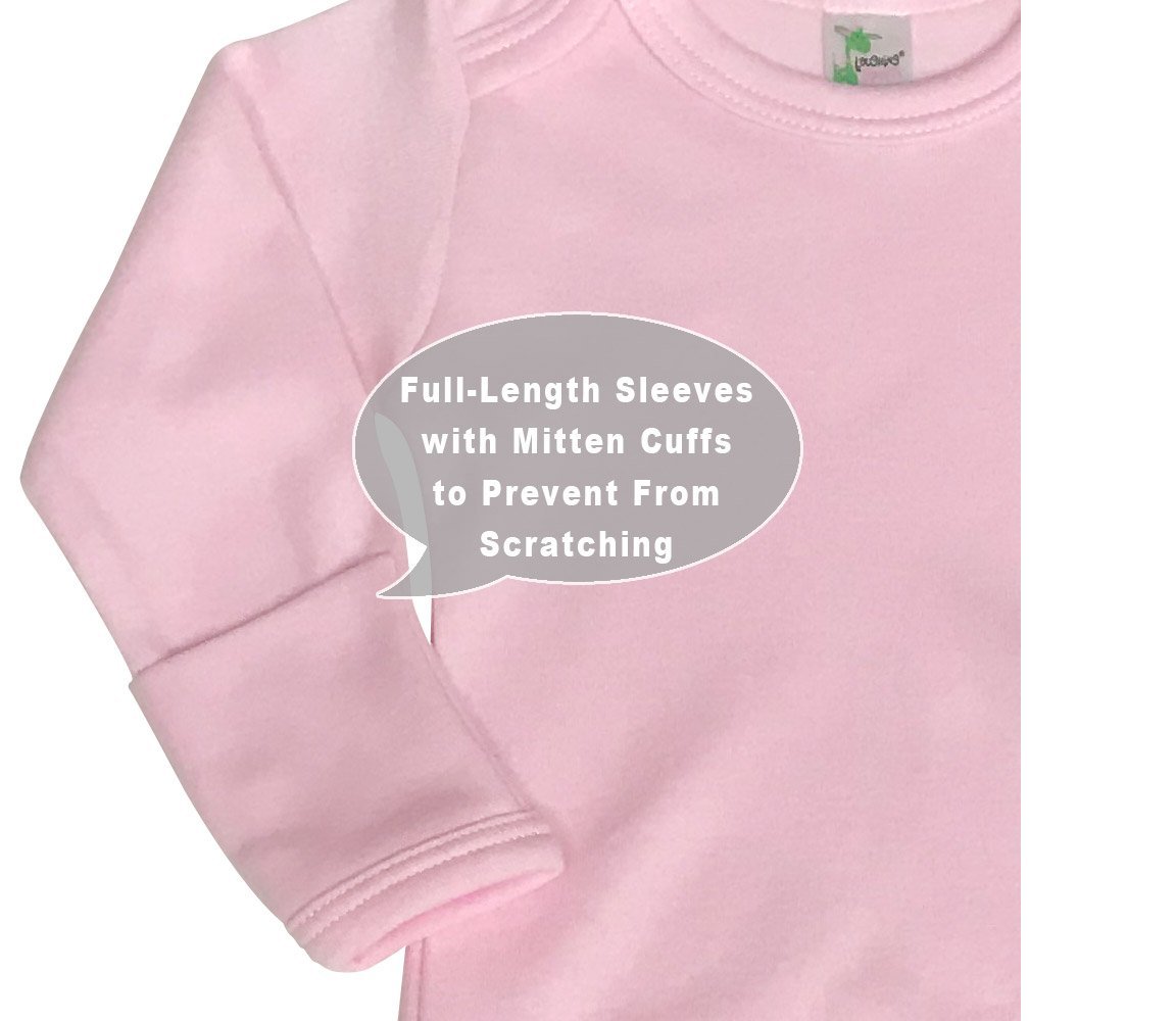 Laughing Giraffe Baby Infant Blank Long Sleeve Sleeper Gown with Mitten Cuffs (Pink, 0-3 Months)