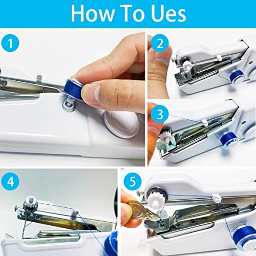 Handheld Sewing Machine Mini Sewing Machines,Portable Sewing Machine Quick Handheld Stitch Tool for Fabric,Kids Cloth,Clothing (battery not included）
