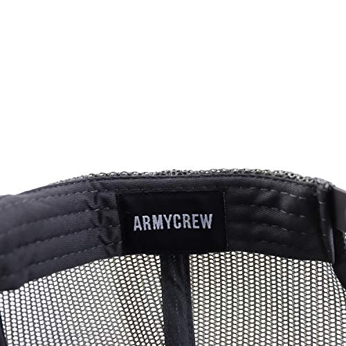 Armycrew Oversized XXL 5 Panel Flat Bill Foam Trucker Mesh Back Baseball Cap - Black - 2XL