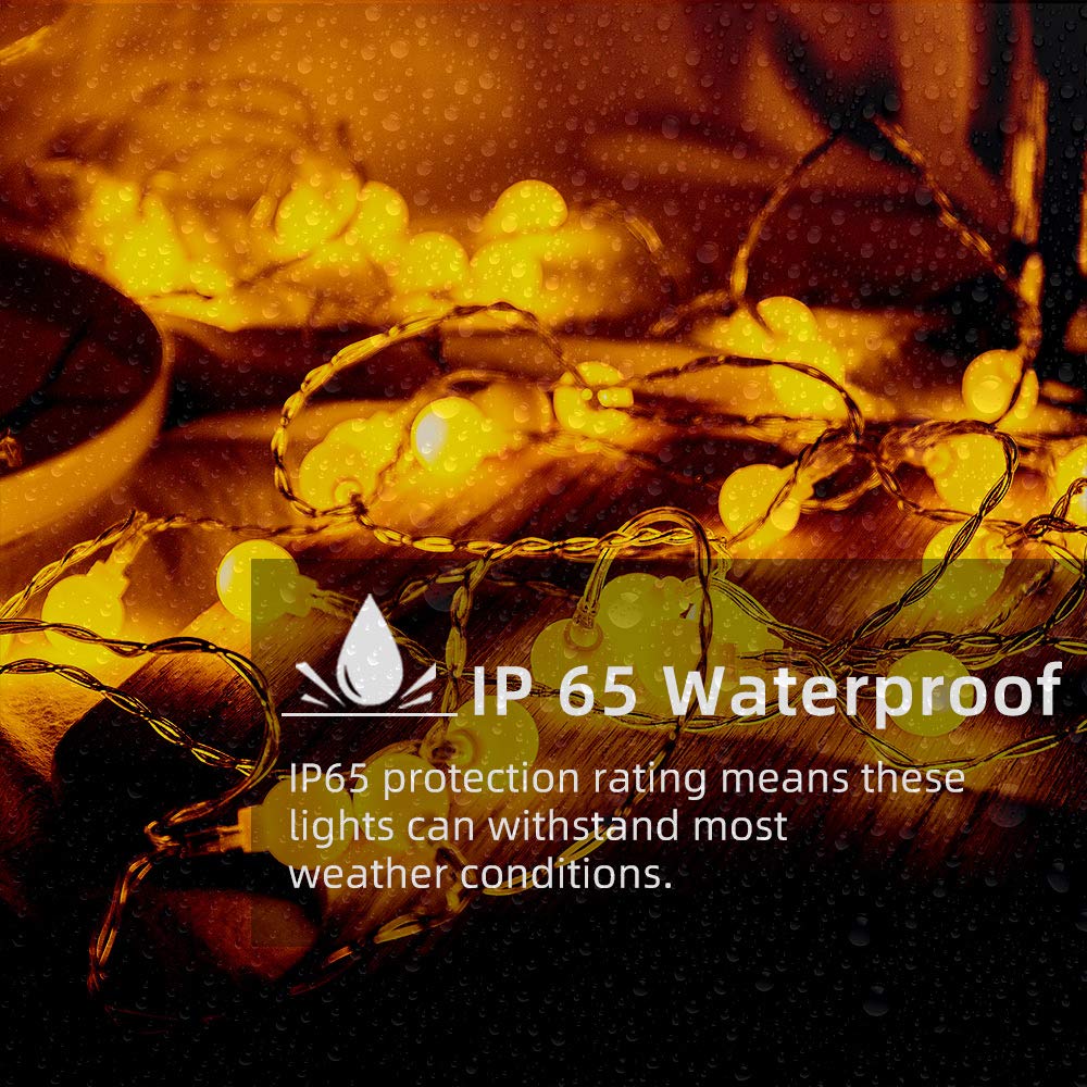 Lenreta 31FT 50LED Solar String Lights Outdoor 8 Modes Waterproof Solar Patio Lights Solar Lights Outdoor Decorative for Garden Yard Home Party Wedding Christmas Garden Solar Lights Patio Lights