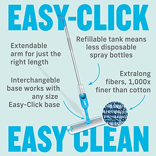 Easy-Click Spray Mop, Premium Microfiber Mops for Floor Cleaning with Standard and Small Spaces, Ideal Cleaner for Full Home and Apartments, Hardwood, Laminate, Vinyl, Tile Flooring, 100 Wash Promise