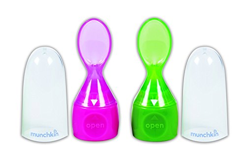 Munchkin Click Lock Food Pouch Spoon Tips - 2 Ea colors may vary