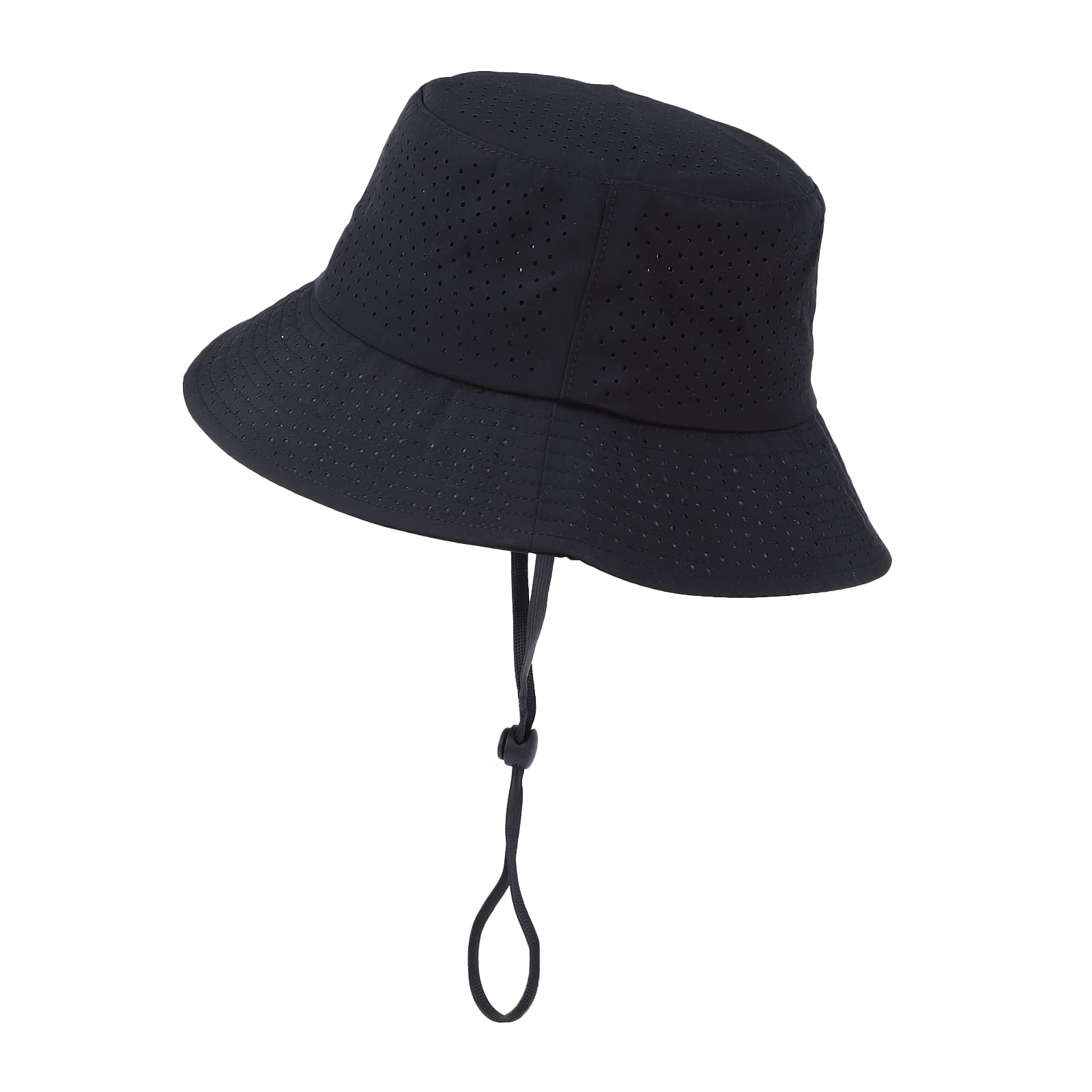 ALGSQEOR Breathable Hat for Women and Men Travel Fishing Caps Summer Foldable Brim Sun Hat (Black)