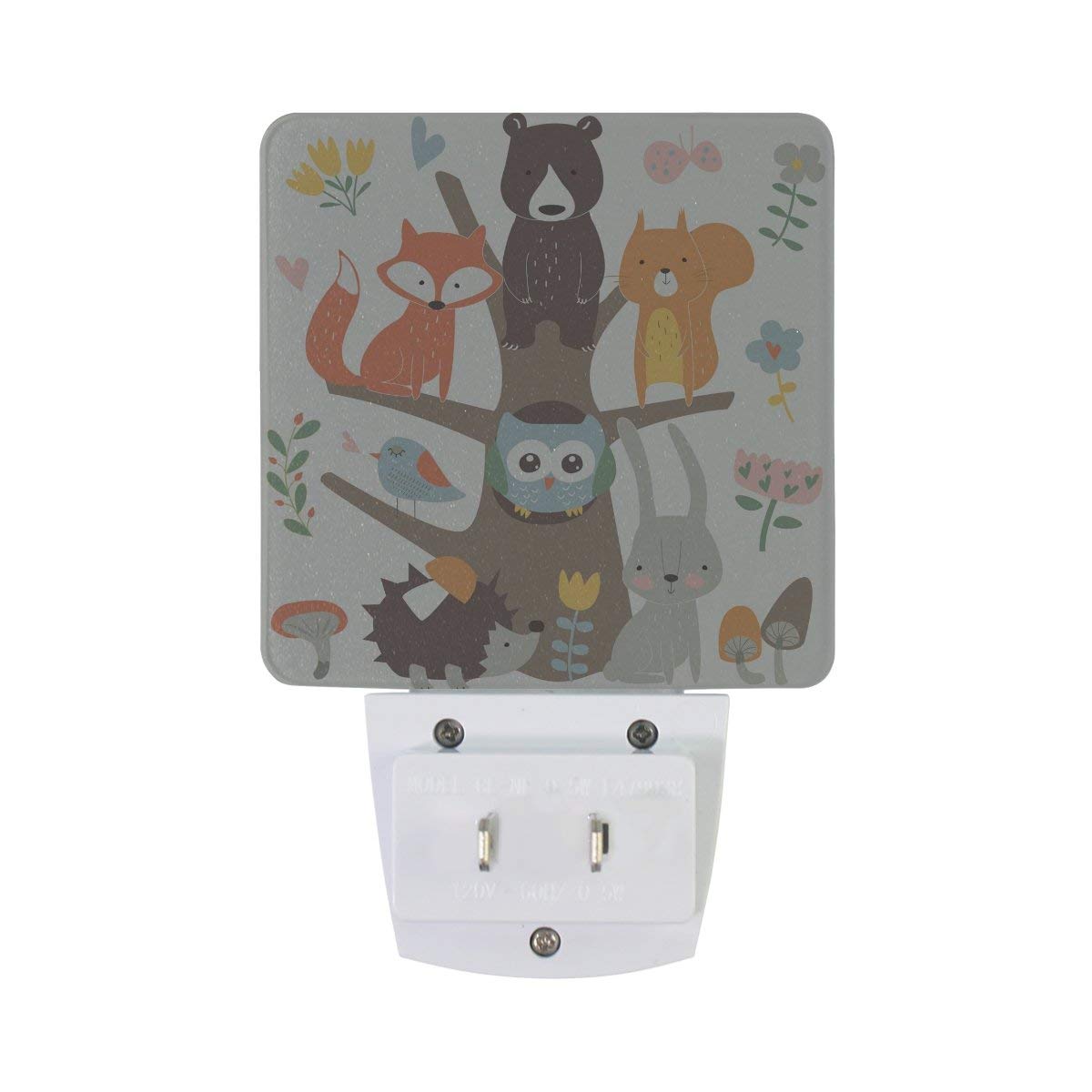 Led Night Light Animal Fox Bird Owl Bear Rabbit Flower Tree, Auto Senor Dusk to Dawn Night Light Plug in for Kids Baby Girls Boys Adults Room2