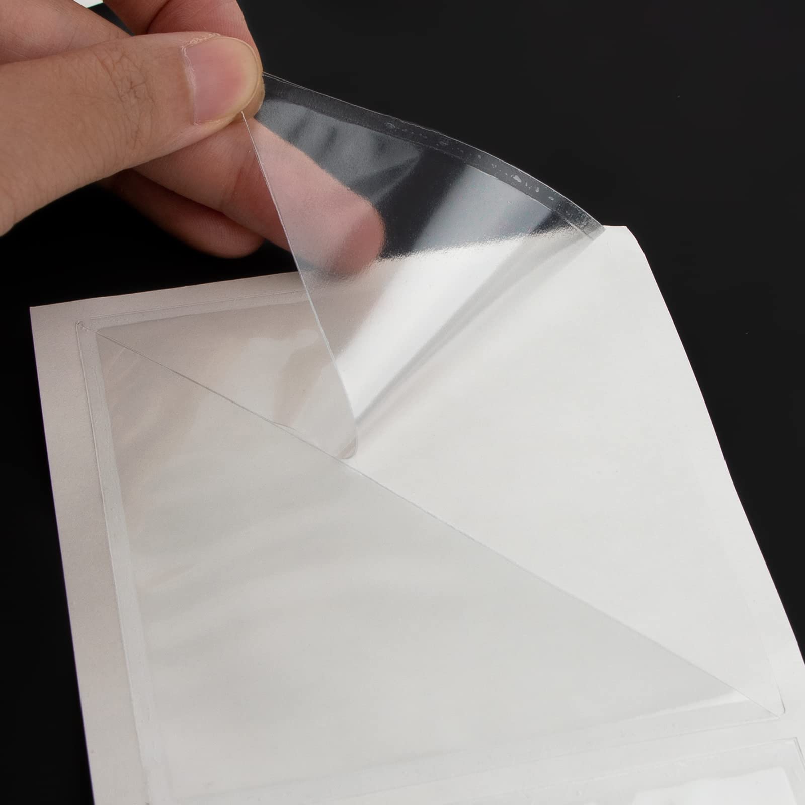 Lineco, Archival Polypropylene Mounting Corners, Acrylic Self-Adhesive Acid-Free Non-Yellowing, 3 Inches, for Artwork Photos, 100-Pack, Clear