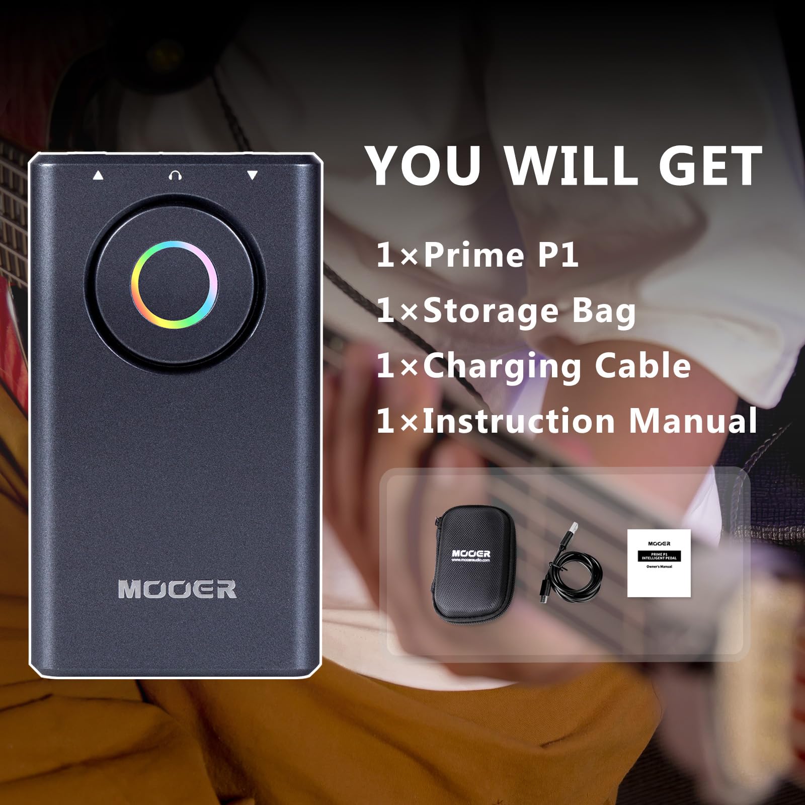 MOOER Prime P1 Guitar Multi-Effects Processor, Bass Guitar Pedals with 126 Effects, Tuner, Amp, Metronome for Practice and Performance