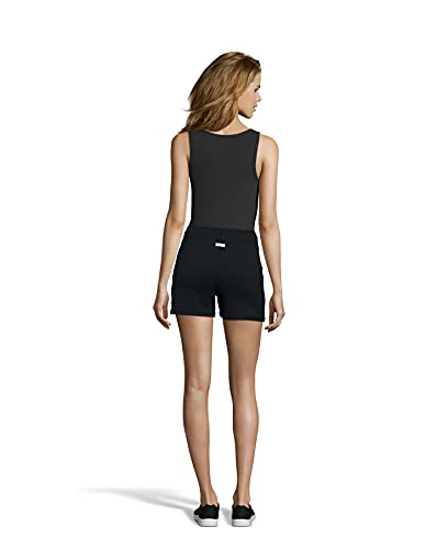 Hanes womens Hanes Luxe Collection Lightweight Fleece With Pockets Shorts, Black, X-Large US